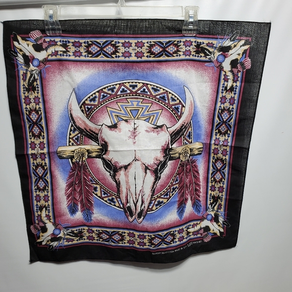 Source Unknown | Accessories | Buffalo Skull Shield Handkerchief | Poshmark